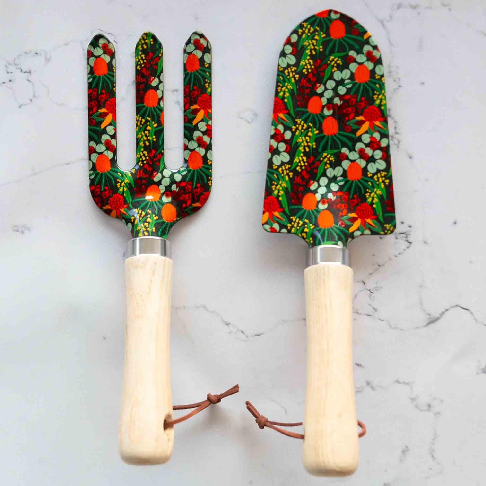 Australian Botanical Trowel & Fork Garden Tool Set | Hello Homewares