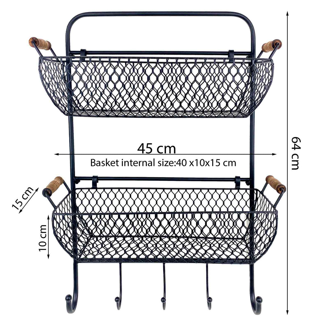 Wire Mesh Hanging Organiser - Removable Baskets | Hello Homewares